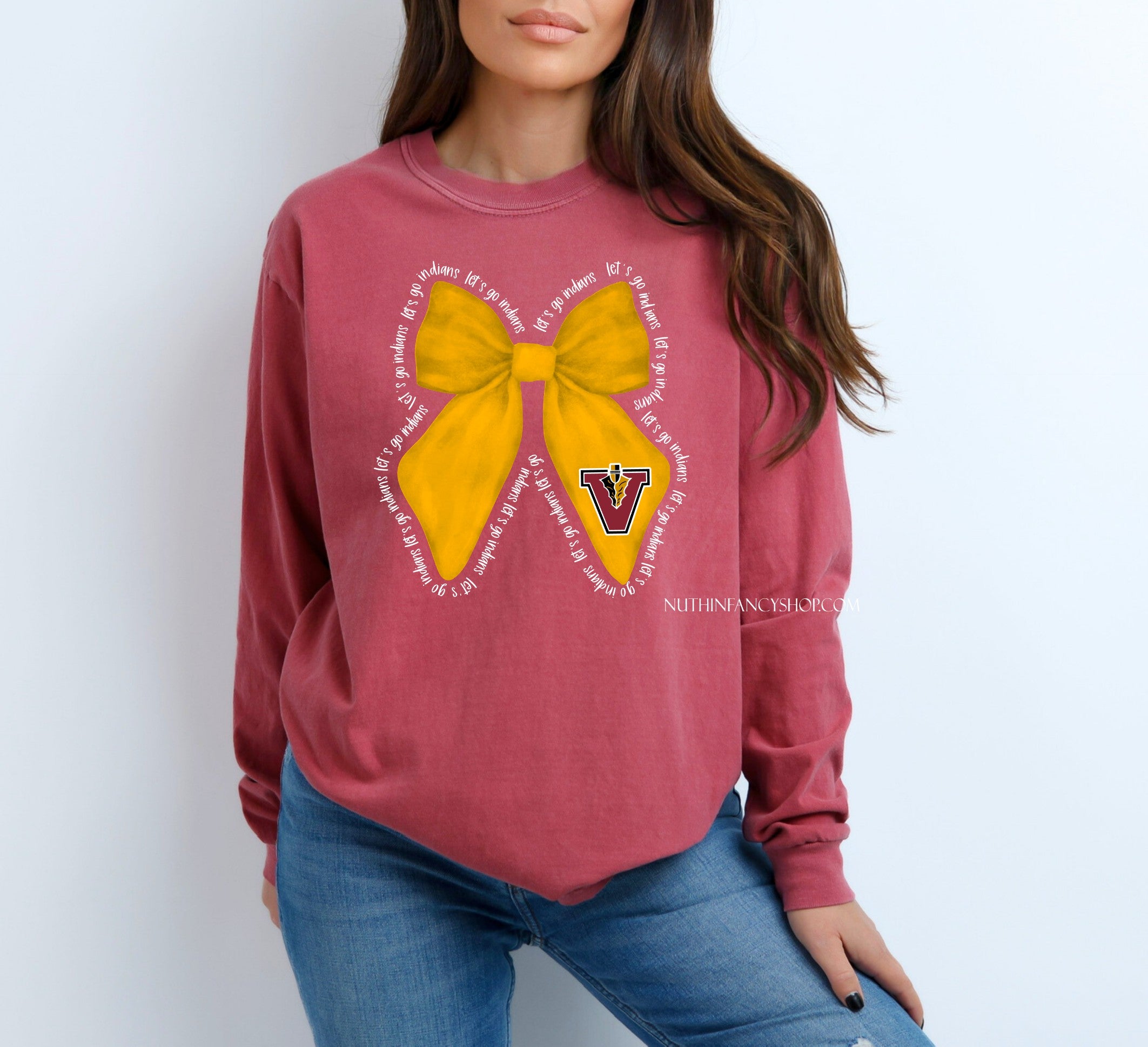 Let's Go Indians Preppy Bow – Nuthin' Fancy