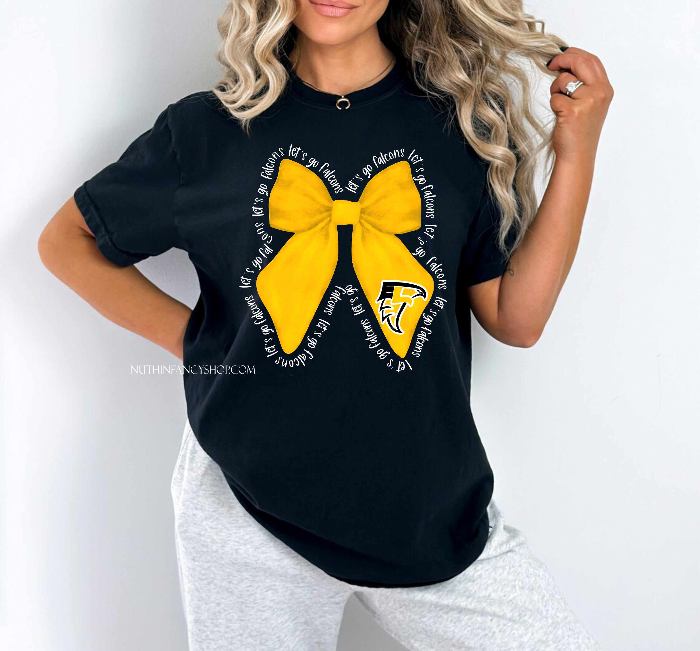 Let's Go Falcons Preppy Bow – Nuthin' Fancy