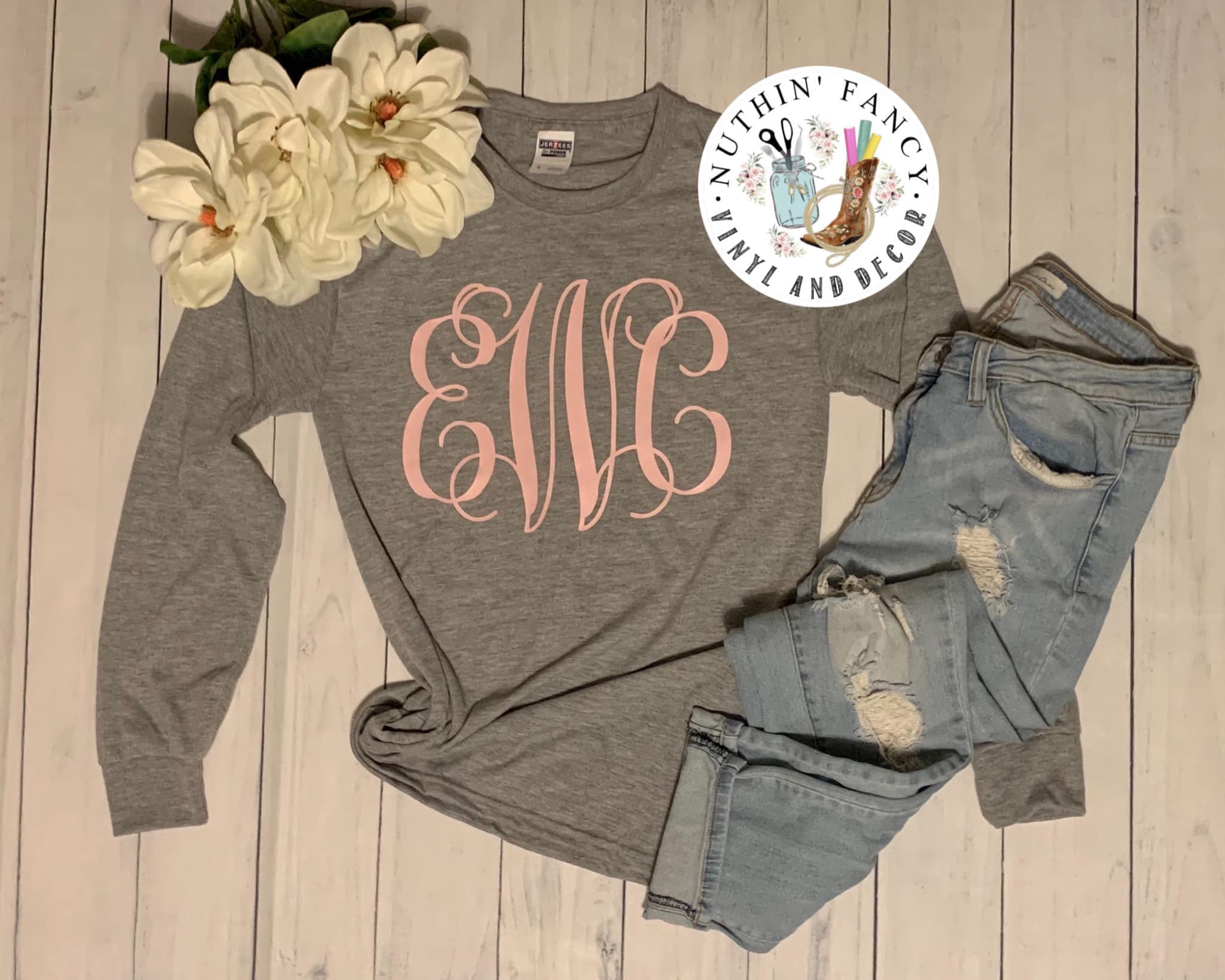 Pink Script Monogram – Nuthin' Fancy